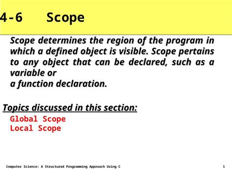 Ppt Computer Science A Structured Programming Approach Using C1 4 6 Scope Scope Determines