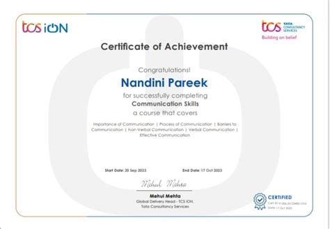 Nandini Pareek On Linkedin Communicationskills Tcsion