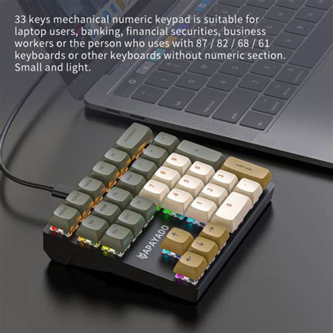 GetUSCart Mechanical Number Pad 33 Key Mini Hot Swappable Numpad Wired USB Numeric Keypad With