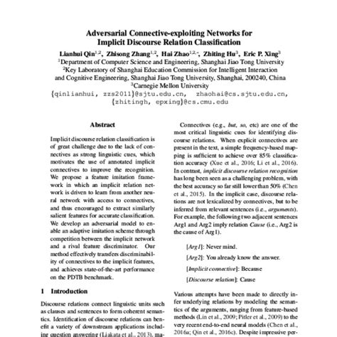 Adversarial Connective Exploiting Networks For Implicit Discourse Relation Classification Acl
