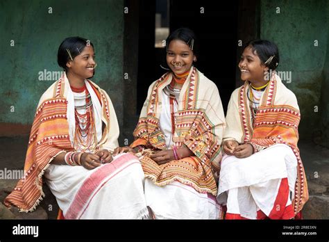 The Image Of Tribal Girls Was Taken In Village Of Odisha India Stock