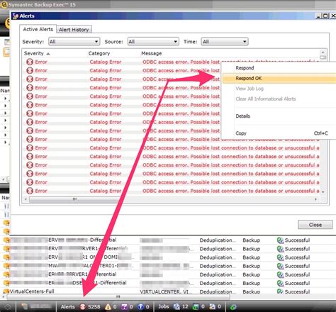 Backup Exec 15 Odbc Access Error Possible Lost Connection To Database Or Unsuccessful Access To