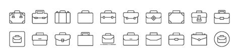 서류 가방 비즈니스 여행 가방 간단한 격리 된 라인 아이콘 모음 편집 가능한 스트로크 웹 사이트 책 카드 앱에 적합 가방에 대한 스톡 벡터 아트 및 기타 이미지 Istock