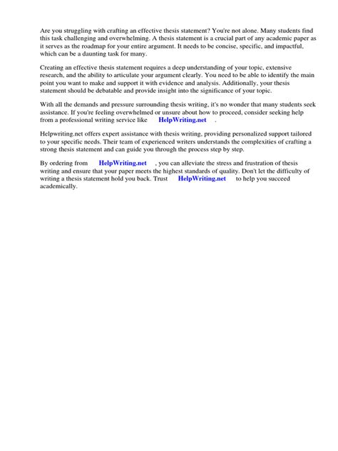 How To Create An Effective Thesis Statement Pdf Essays Thesis