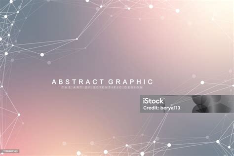 연결 된 선과 점으로 기하학적 추상적인 배경입니다 프레젠테이션을 위한 네트워크 및 연결 배경입니다 그래픽 다각형 배경입니다 과학적인 벡터 일러스트 0명에 대한 스톡 벡터