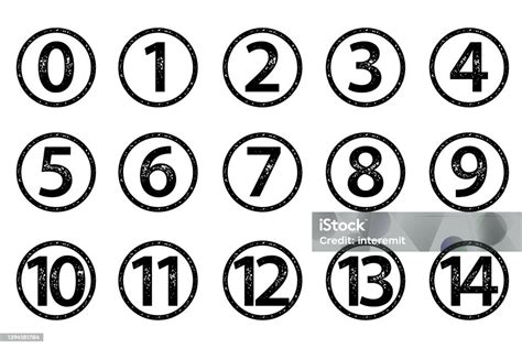 스탬프와 같은 숫자 세트 그런 지 효과 벡터 데이터 검은 색 만 배경이 투명합니다 0명에 대한 스톡 벡터 아트 및 기타 이미지 0명 1 2 Istock