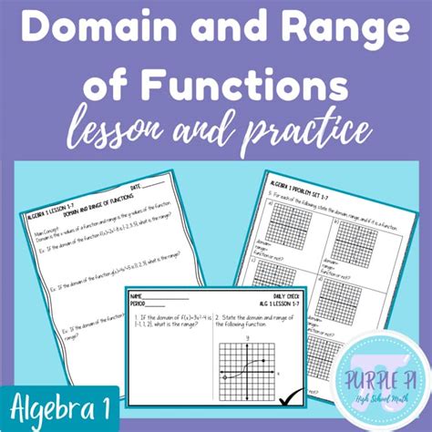 Domain And Range Of Functions Notes Practice Exit Ticket By Purple Pi