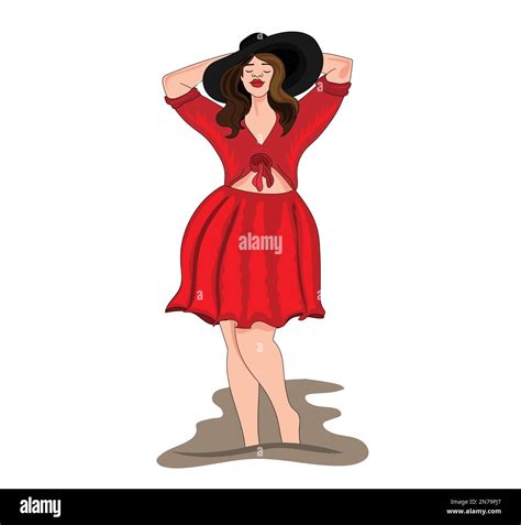 Fat Woman Chibi Vector Illustration Stock Vector Image And Art Alamy