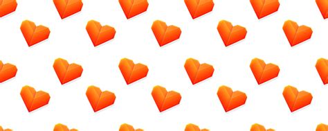 흰색 배경에 고립 된 비행 마음과 원활한 패턴 발렌타인 데이에 대 한 접힌된 종이에서 빨간 마음입니다 직물 래퍼 배너용 템플릿입니다 3차원 형태에 대한 스톡 벡터 아트 및