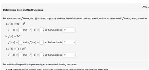 Solved For Each Function F Below Find F−x And −f−x And