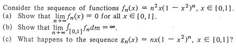 solved consider the sequence of functions fn x