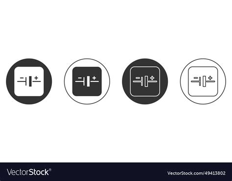 Black Dc Voltage Source Icon Isolated On White Vector Image