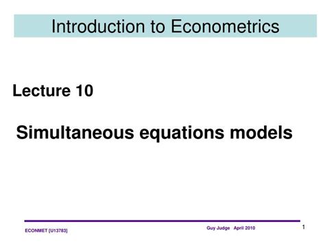 PPT Introduction To Econometrics PowerPoint Presentation Free Download ID