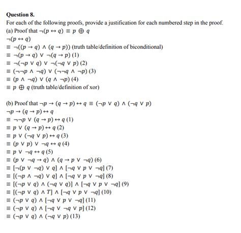 Solved Question For Each Of The Following Proofs Provide Chegg Com