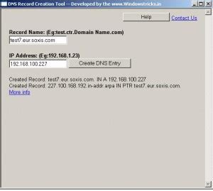 DNS Record Creation Tool Windowstricks In