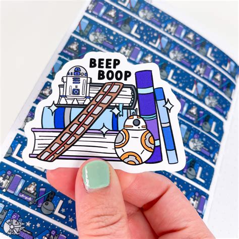 Beep Book Stack Premium Vinyl Die Cut Sweet Bean Plans