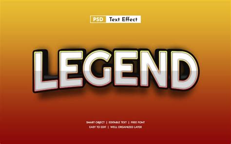 Premium Psd Legend Gaming Editable Text Effect