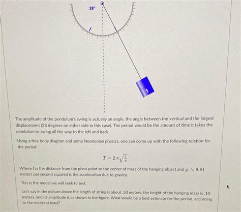 Solved The Amplitude Of The Pendulum S Swing Is Actually An Chegg