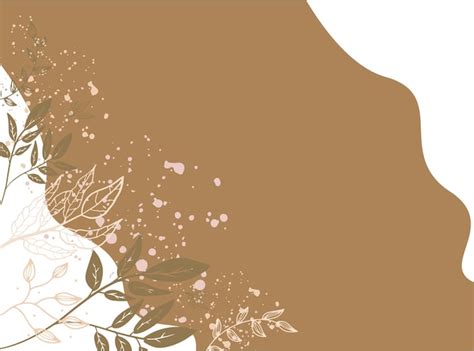 텍스트 꽃 나뭇잎을 위한 복사 공간이 있는 단순하고 현대적인 스타일의 벡터 디자인 템플릿 결혼식 초대장 배경 및 프레임 소셜 미디어 스토리 월페이퍼 프리미엄 벡터