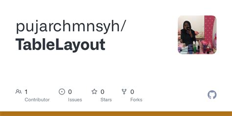 GitHub Pujarchmnsyh TableLayout