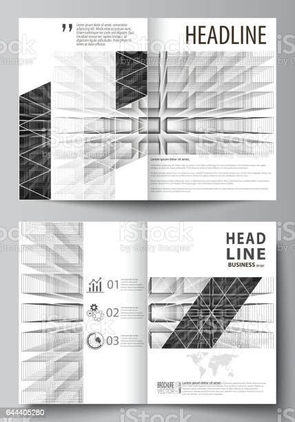 Bi에 대 한 비즈니스 템플릿 브로셔 잡지 전단지 책자 나 보고서를 접어 디자인 서식 파일 A4 크기의 벡터 레이아웃을 커버 무한 배경 사각형을 형성 하는 깊이 관점의 환상