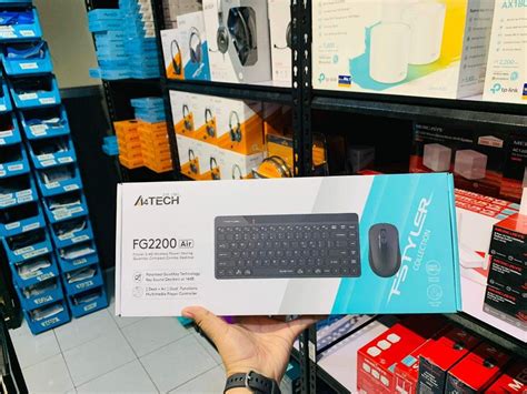 A4Tech FG2200 Air Fstyler 2 4G Wireless QuietKey Silent Compact Keyboard Mouse Combo Black