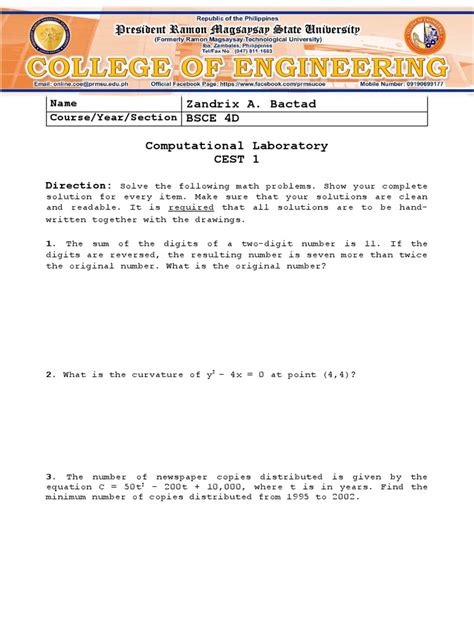 Computational Laboratory Pdf Area Triangle