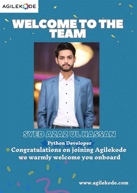 Welcome Newteammember Pythondeveloper Teamwork Growth Agilekode