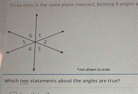 Three Lines In The Same Plane Intersect Forming 6 Angles A Not Drawn