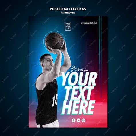 농구 선수 포스터 템플릿 무료 Psd 파일