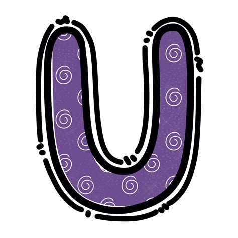 U Alphabet Letter Png Purple Color Cute Design Png