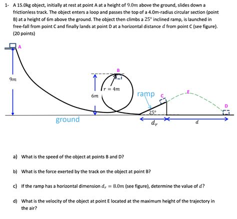 Solved 1 A 150kg Object Initially At Rest At Point A At A