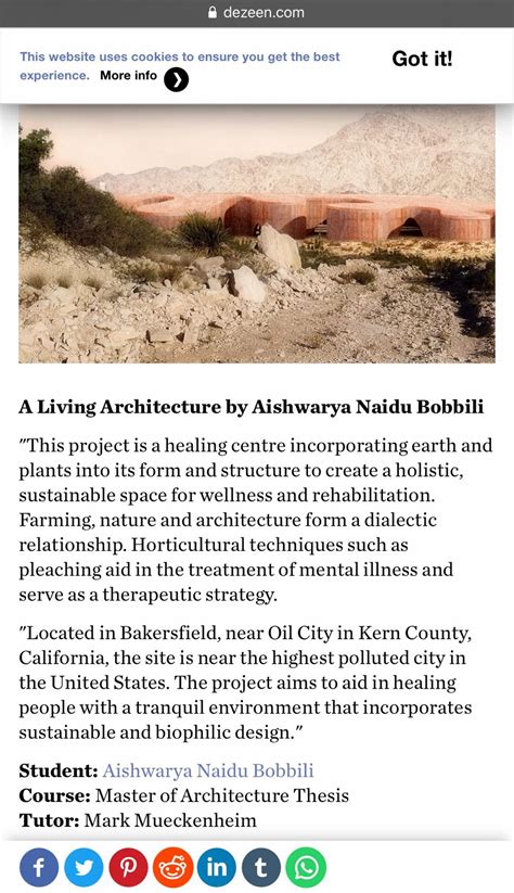 Aishwarya Naidu Bobbili On Linkedin It Is A Honour That Dezeen