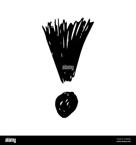 Hand Drawn Exclamation Mark Symbol Black Sketch Exclamation Mark