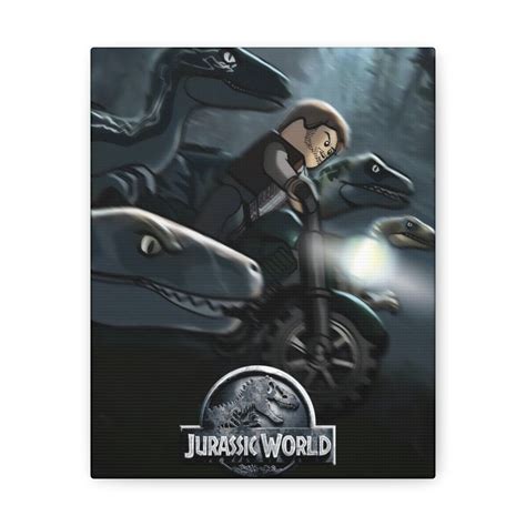 Moc Compatible Jurassic World Movie Wall Art Canvas Art With Backing