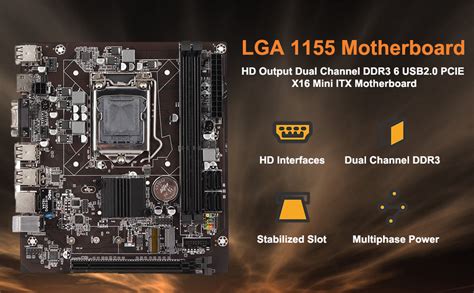 Lga 1155 Dddr3 Desktop Motherboard Mini Itx Motherboard 2 Ddr3 Memory Slots Gaming Motherboard