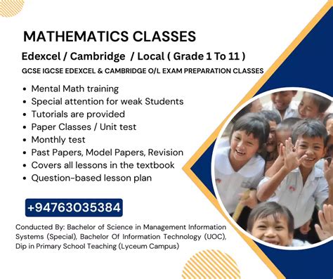 Mathematics Classes Edexcel Cambridge Local Grade 1 To 11