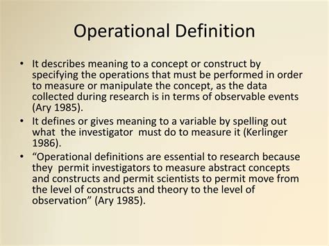Ppt Concepts And Operational Definitions Powerpoint Presentation