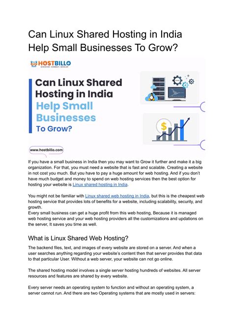 Ppt Can Linux Shared Hosting In India Help Small Businesses To Grow