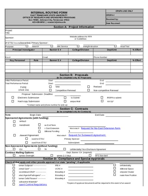 Fillable Online Oupub Etsu Internal Routing Form Fax Email Print Pdffiller