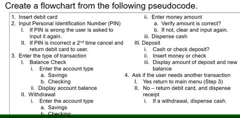 Solved Create A Flowchart From The Following Pseudocode 1