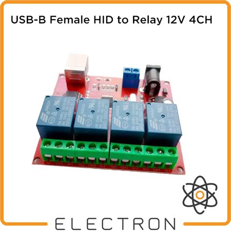 Usb B Female Hid To Relay 12v 4ch