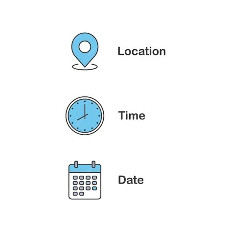 Premium Vector Date Time Address Icon Vector Illustration Icon Set On Isolated Background