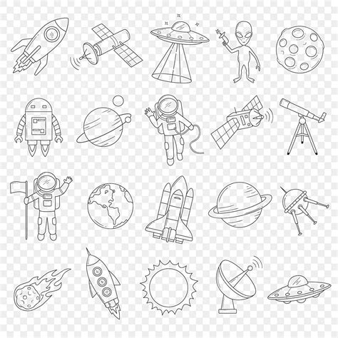 Space Object Outline Vector Set Space Drawing Spa Drawing Object