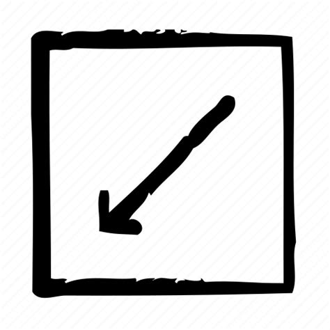 arrow diagonal direction down left move thin icon download on