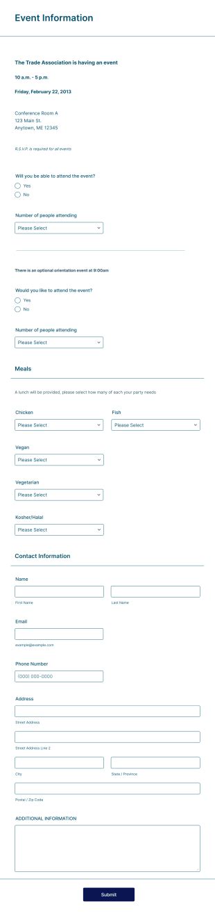 Cocktail Event Rsvp Form Template Jotform