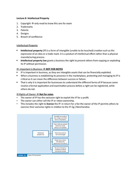 Lecture Notes Reworded From The Slides Lecture 8 Intellectual Property Copyright Only Need To
