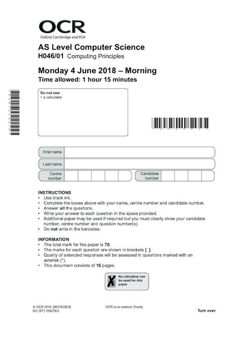 Pdf Oxford Cambridge And Rsa As Level Computer Scienceas Level Computer Science H04601