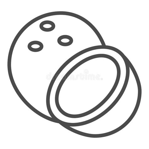 Open Coconut Linear Icon Thin Line Illustration Contour Symbol Stock