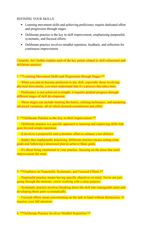 Refining Your Skills Pe Refining Your Skills Learning Movement Skills